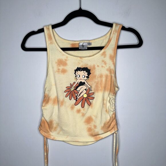 Betty Boop | Tops | Betty Boop Womens Cropped Tank Top Tie Dye Cinched ...